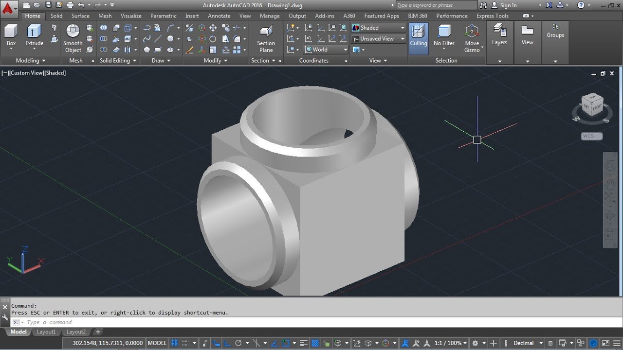 AutoCAD 3D, Weld Fitting, How to Draw T Connector - YouTube