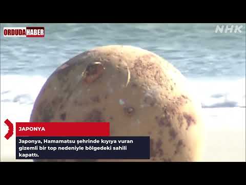 Japonya, Hamamatsu şehrinde kıyıya vuran gizemli bir top nedeniyle bölgedeki sahili kapattı. #ordu