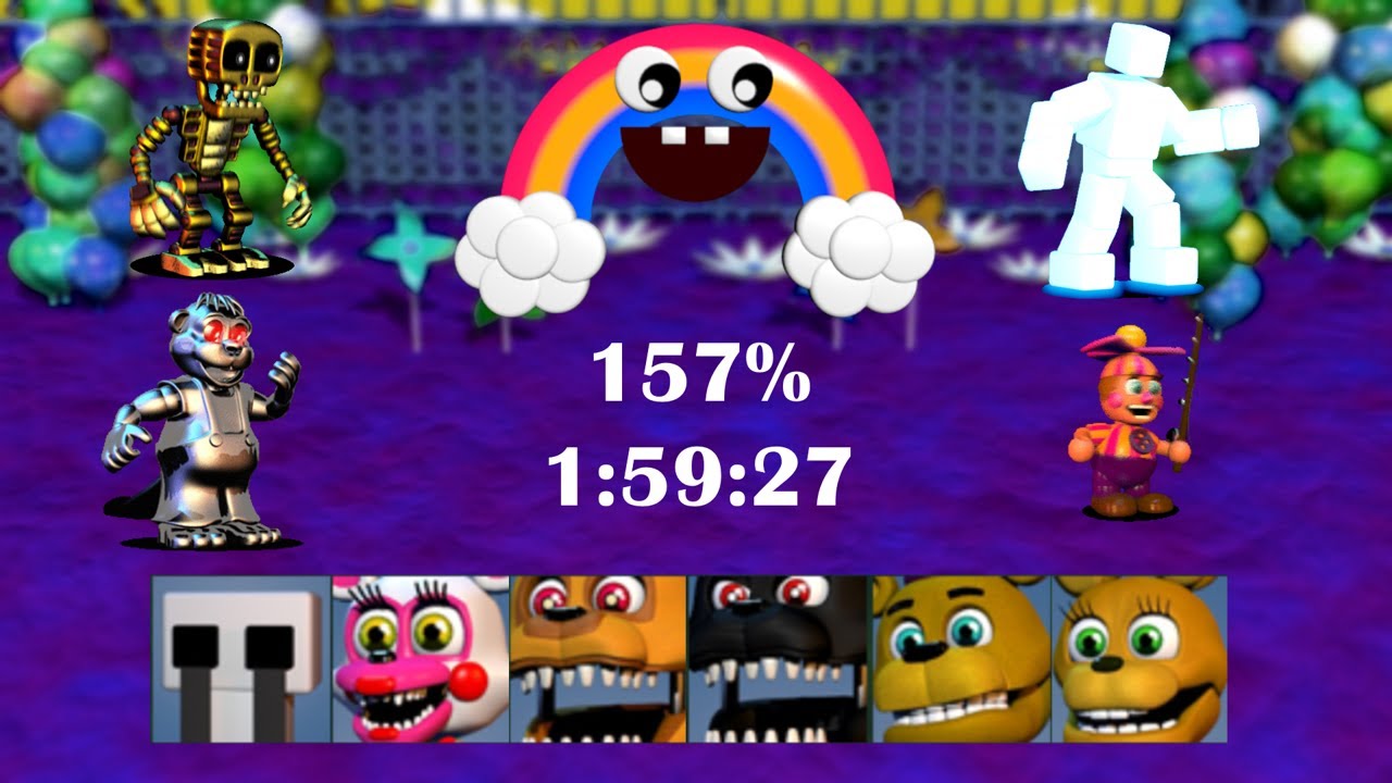 FNAF World 157% 1:59:27 (Fixed Audio) Happy 10th Anniversary FNAF World ...
