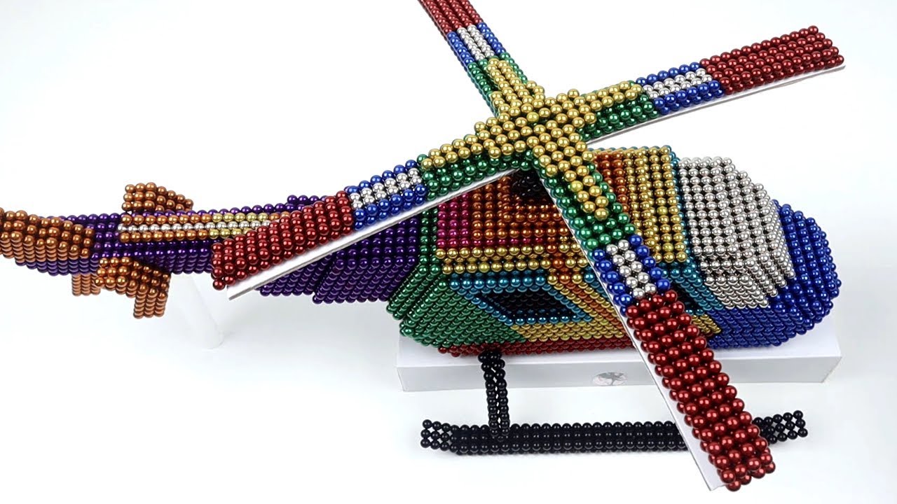 DIY How To Make Rainbow Helicopter with Magnetic Balls | 100% ...