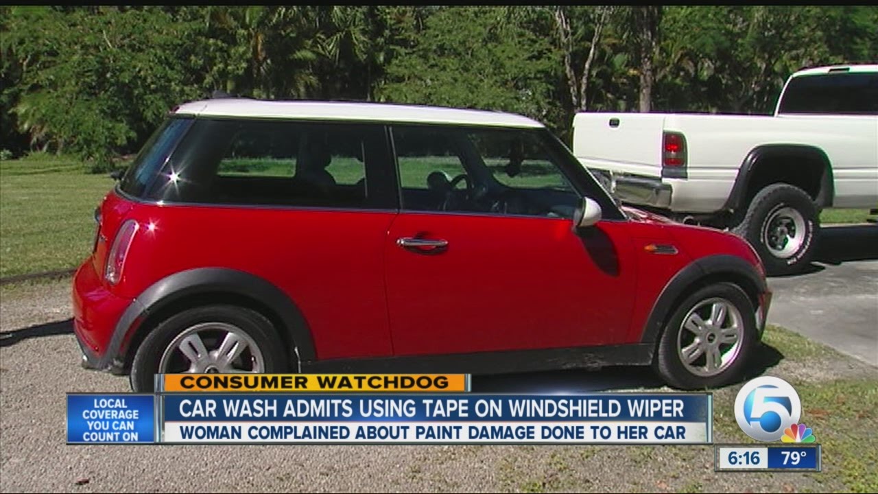 Car wash admits using tape on windshield wiper - YouTube