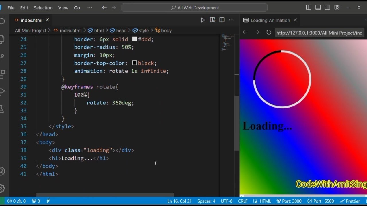 08. New #Logging or loading #Animation #NewProject #HTML #CSS # ...