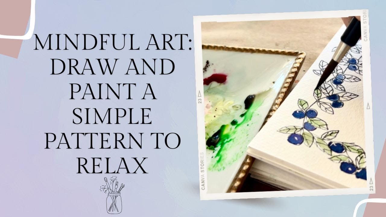Mindful Art: Draw And Paint A Simple Pattern To Relax - YouTube