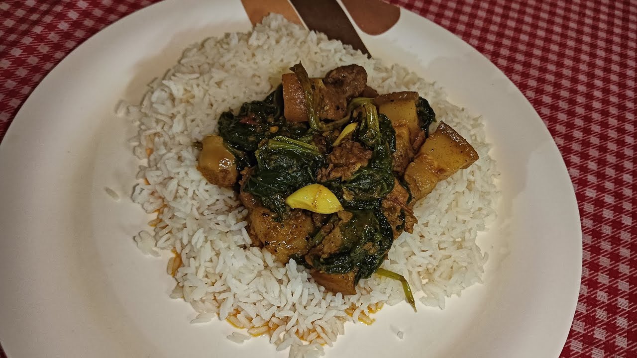 Mustard greens (lai xaak) with pork || Joshna Boro Channel - YouTube