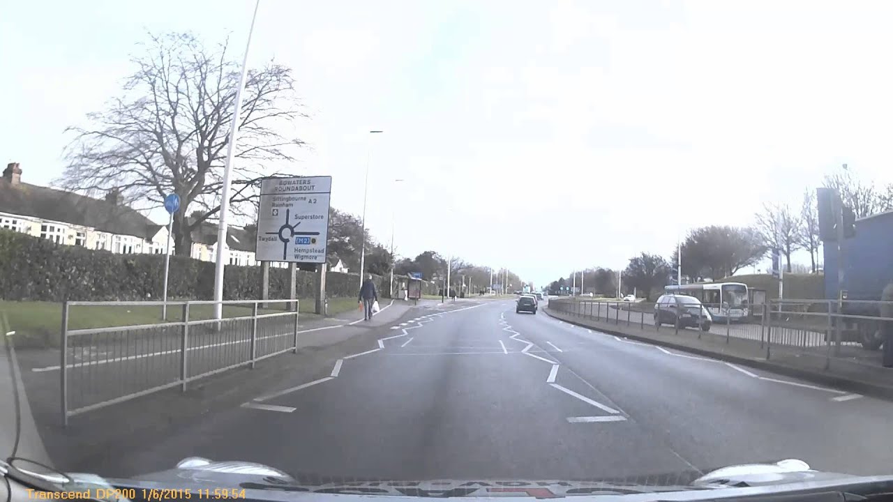 Tesco roundabout Gillingham A2, towards M2 Hoath Way - YouTube