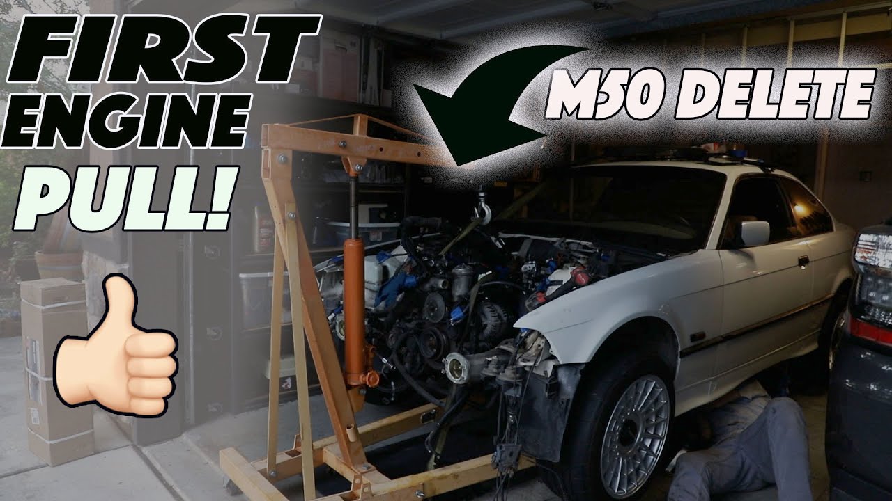 Pulling My First Engine & Transmission! | 325is Drift Build Ep #7 - YouTube