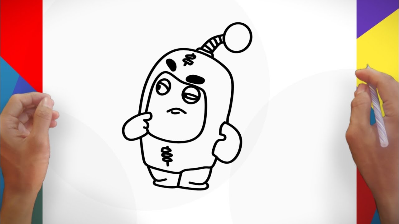 How To Draw Oddbods Jeff | Step By Step | Oddbods Cartoon | Azkerb ...