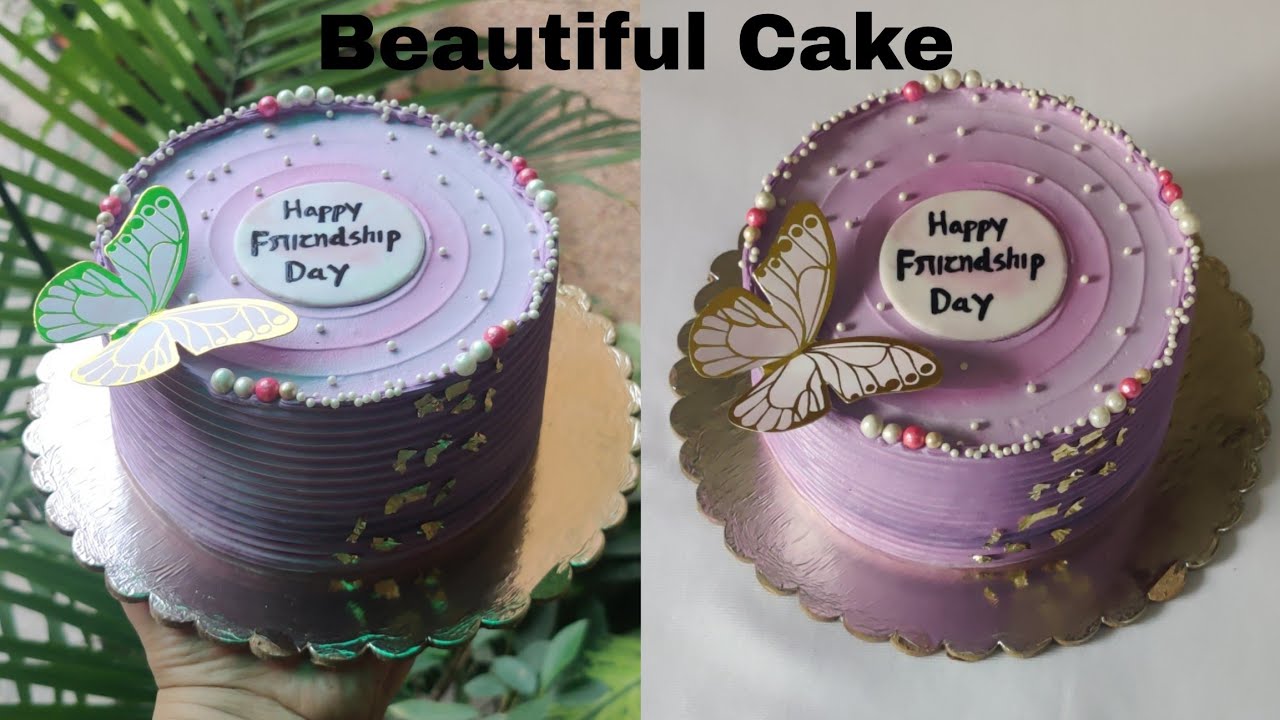 Simple Yet Elegant Cake Design/ Eggless Fruit Cake Without Cake Premix ...