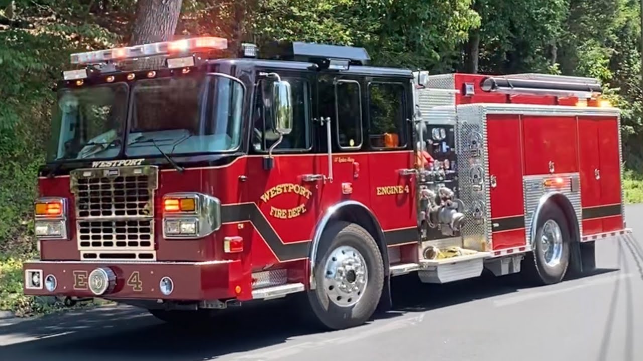 Westport CT Fire Department Brand New Engine 4 Responding - YouTube