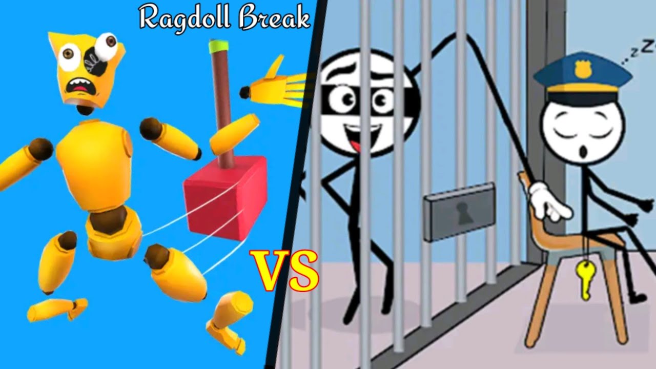 SHATTER DOLL: Kick & Destroy (Ragdoll Break) vs STICKMAN RUBBER THIEF ...