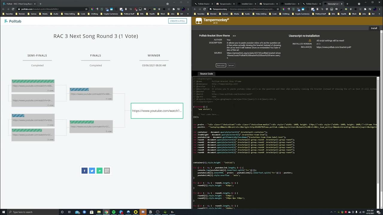 How To Install Poll Tab TamperMonkey Script - YouTube