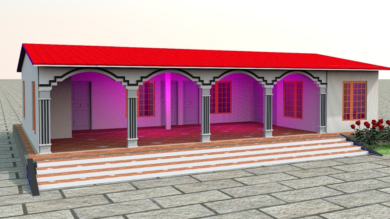 tin set house plan for village || tinset roofing house plan for village ...