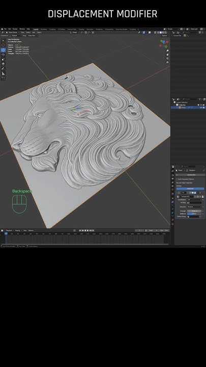 Blender basics tutorials - Image to mesh with Displace Modifier to create real 3d surface # ...
