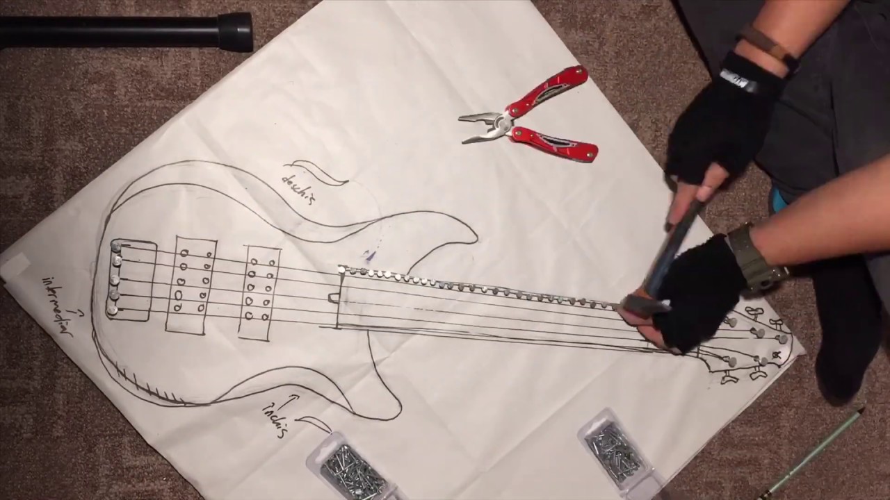 Bass Guitar String Art - YouTube