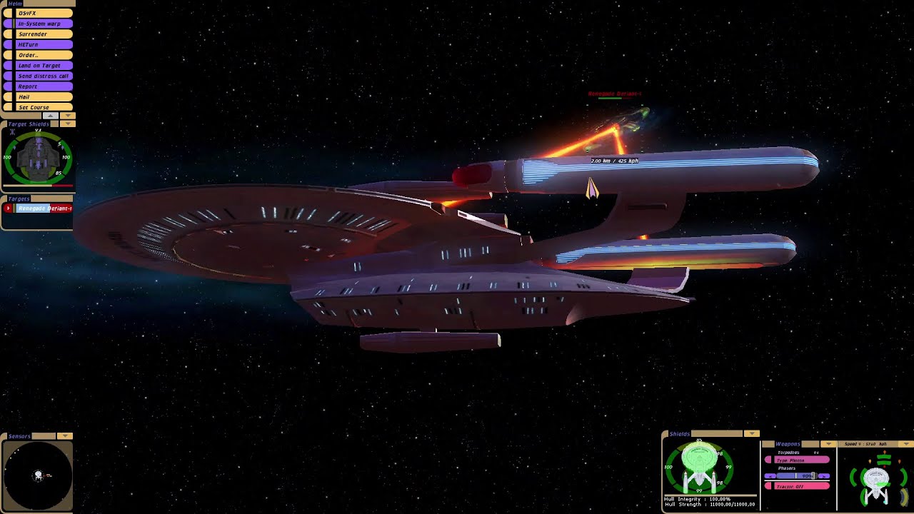 New Orleans Class vs Renegade Defiant | KM | Star Trek Bridge Commander ...