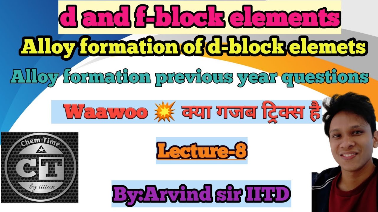 Alloy formation of d-block element||Best explanation & previous year ...