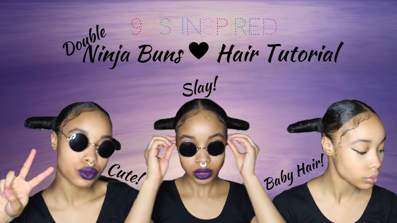 NATURAL HAIR DOUBLE NINJA BUN/ TOP KNOT FOR LONG OR SHORT HAIR | I Don ...