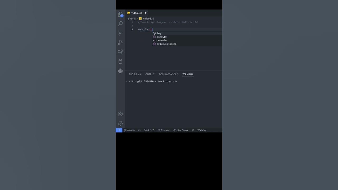 Javascript Program To Print Hello World Javascript Programming Viralvideo Shorts Codesecret