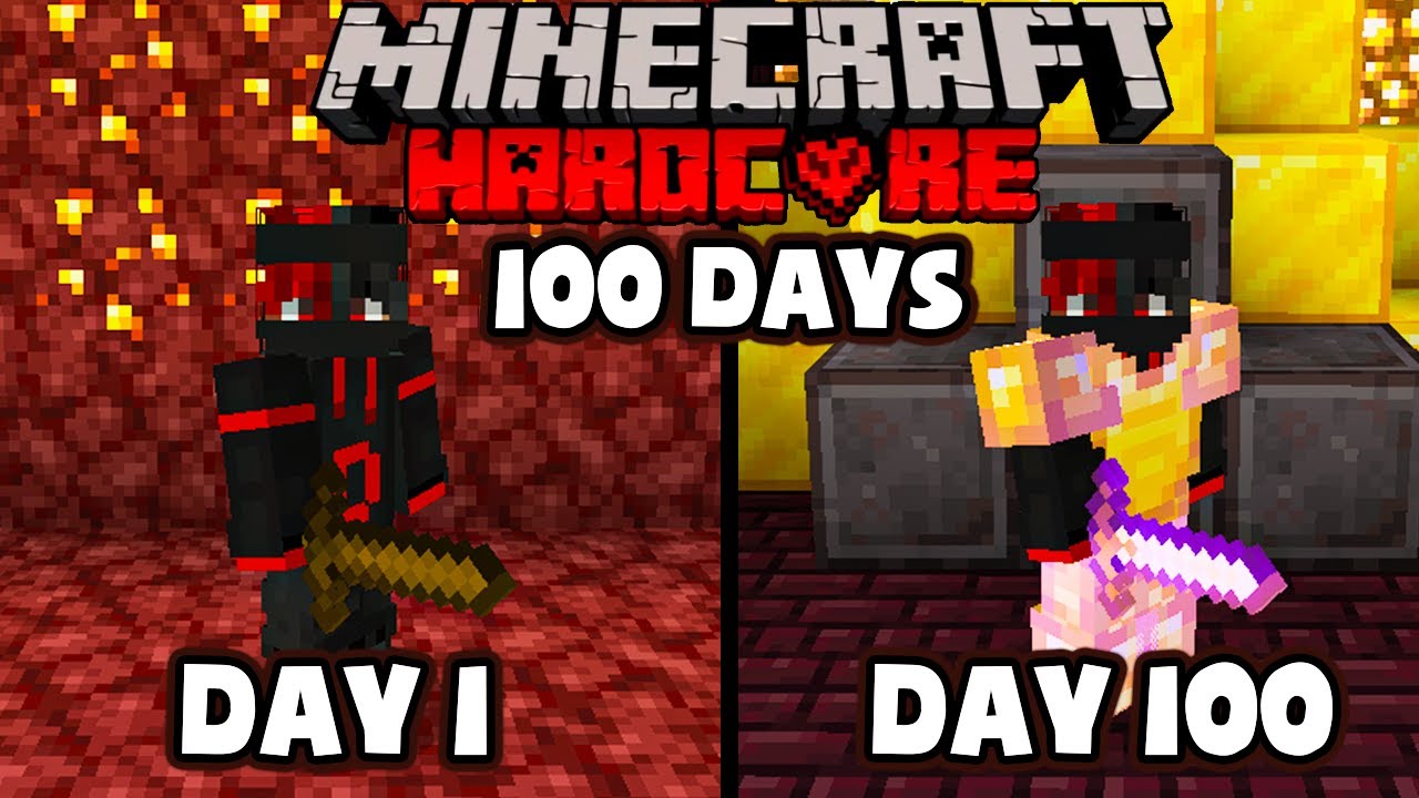 I Survived 100 Days In The Nether In HARDCORE Minecraft... - YouTube