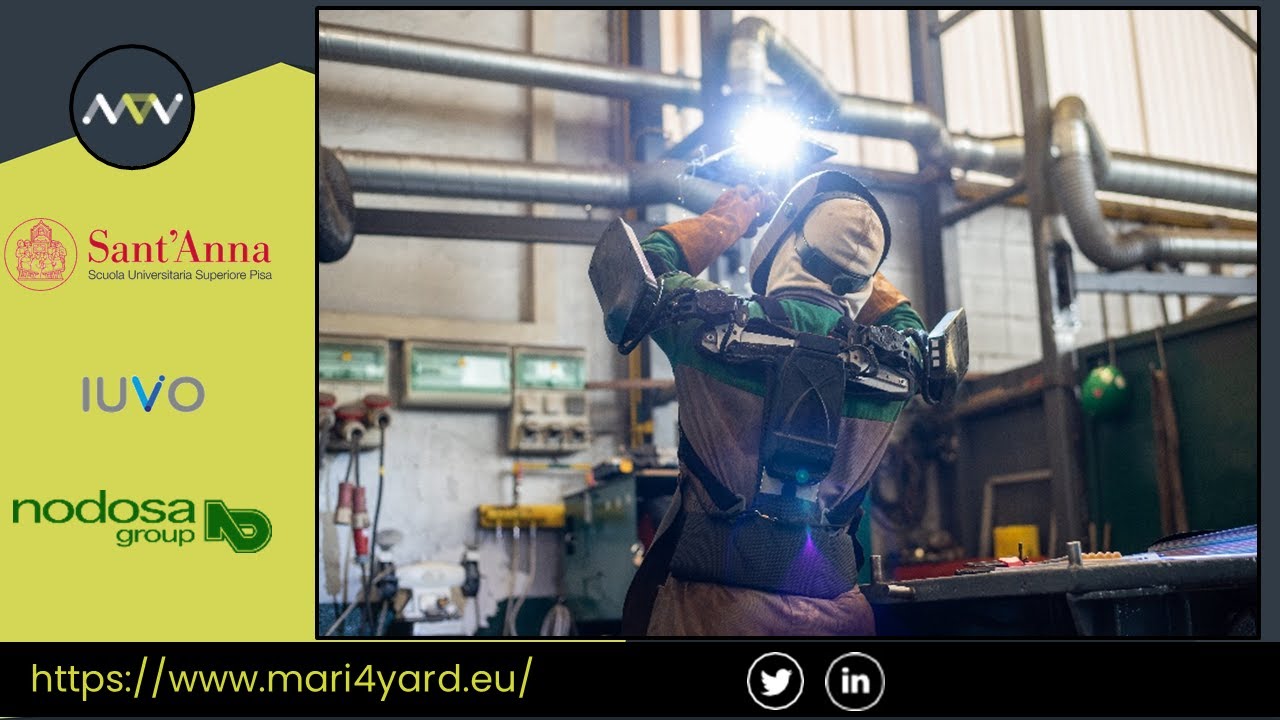 Mari4_YARD 1/7- Exoskeleton assisting overhead shipbuilding tasks - YouTube