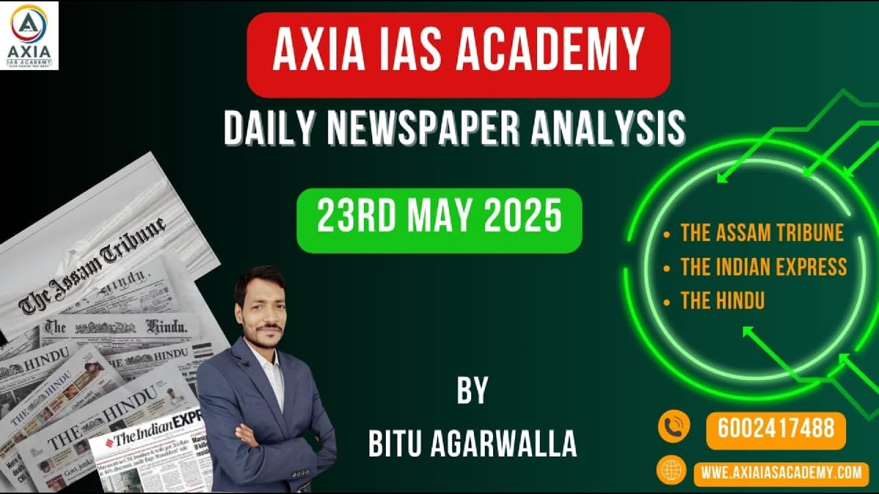 Daily Newspaper Analysis (Hindi ) I The Hindu I The Indian Express I Business Standard I 23rd ...