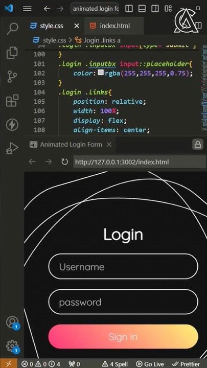 Animated Login Form -HTML | CSS - YouTube