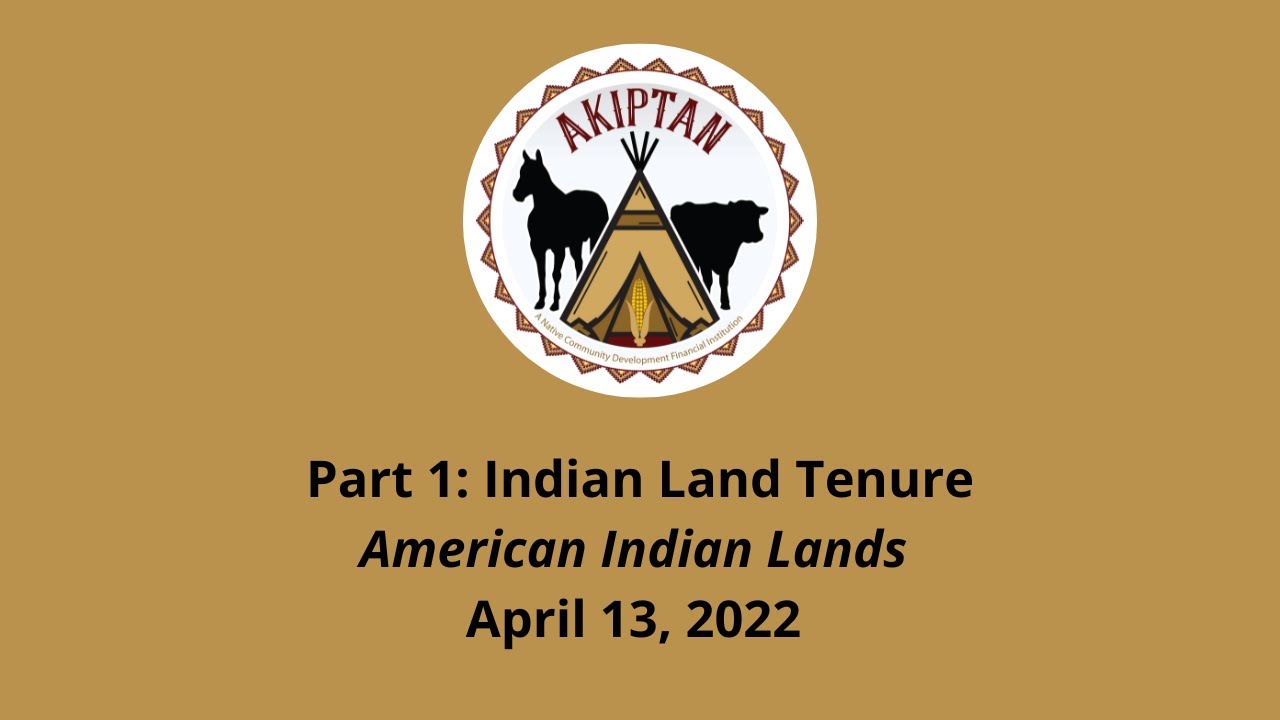 Part 1: Indian Land Tenure: American Indian Lands - YouTube