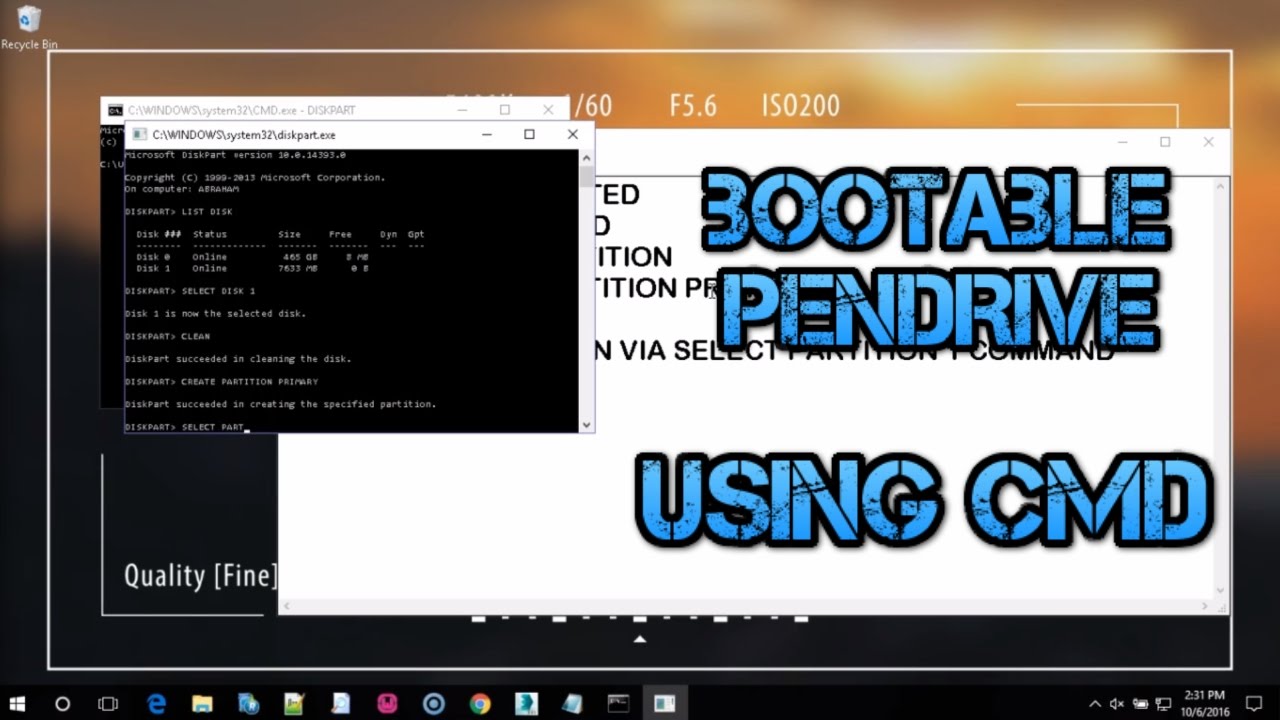 Create Bootable Pendrive Using Cmd Youtube