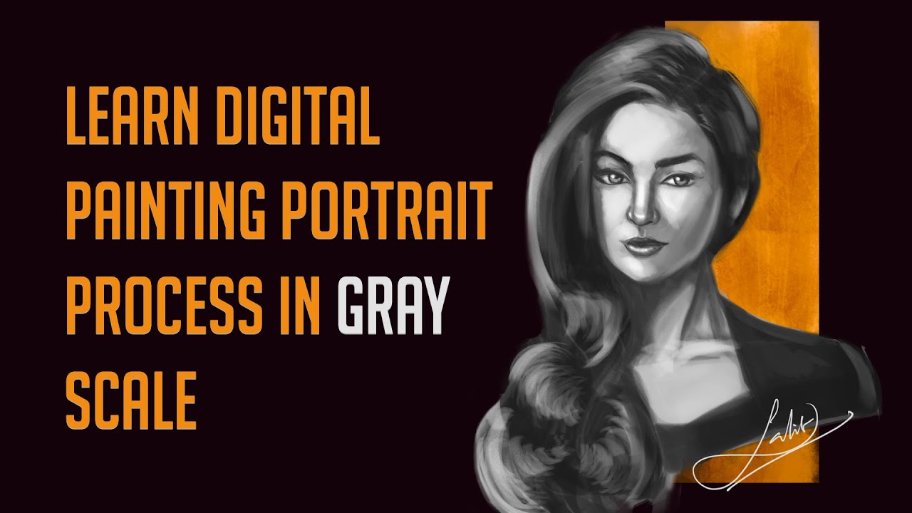 LEARN DIGITAL PAINTING PORTRAIT PROCESS IN GRAY SCALE || SIKHEN DIGITAL ...