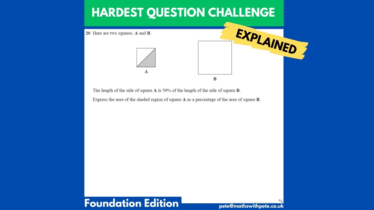GCSE Maths Hardest Question Challenge Day 14 Foundation YouTube gcse-maths-hardest-question-challenge-day-14-foundation-youtube