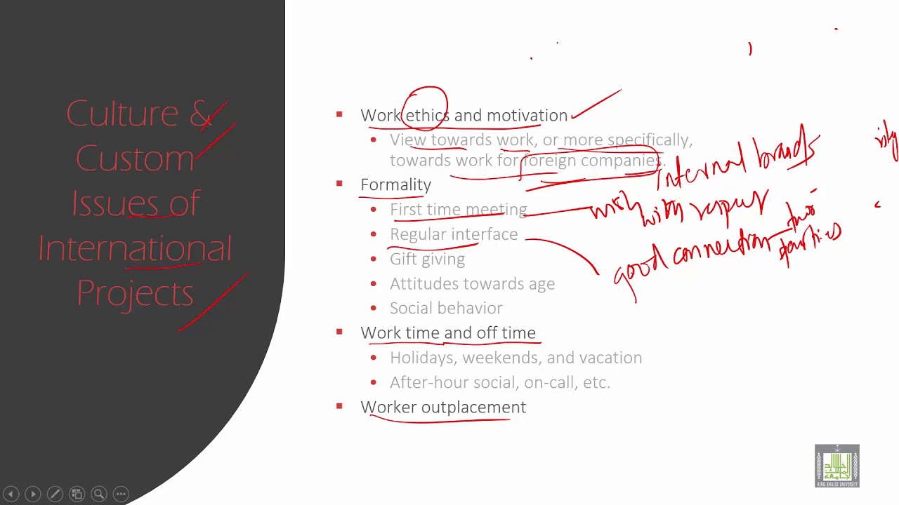 Project Management | 10-1 | Issues of Project, cultural, legal ...