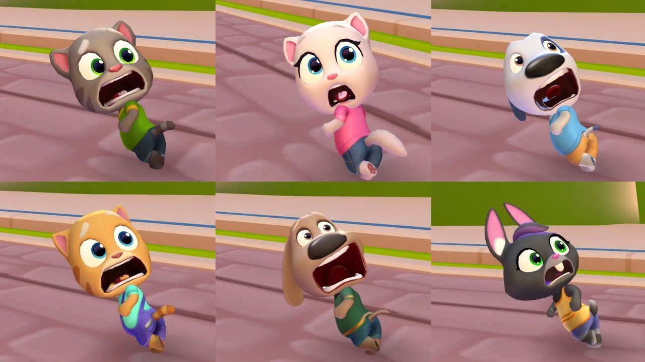 Talking Tom Time Rush All Characters Runs in Lava World Funny Race ...