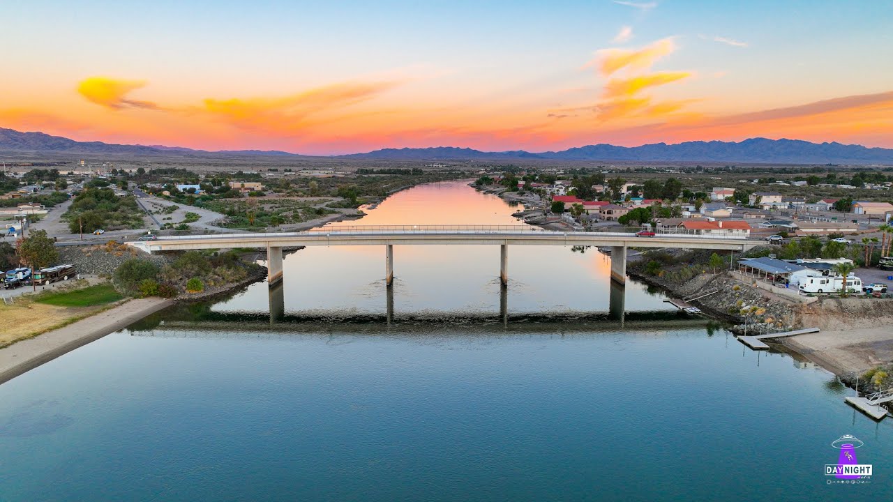 Needles Bridge over the Colorado River via Aerial Drone - YouTube