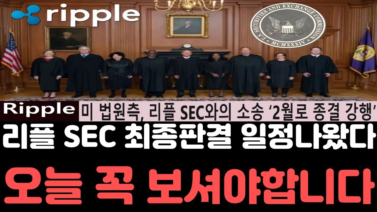 리플전망 리플 미국 법원측 Sec소송 최종판결 일정이 공개됐다 더 놀라운 사실은 오늘 영상은 꼭 보셔야합니다 리플전망 리플호재 리플급등 리플코인 리플소송