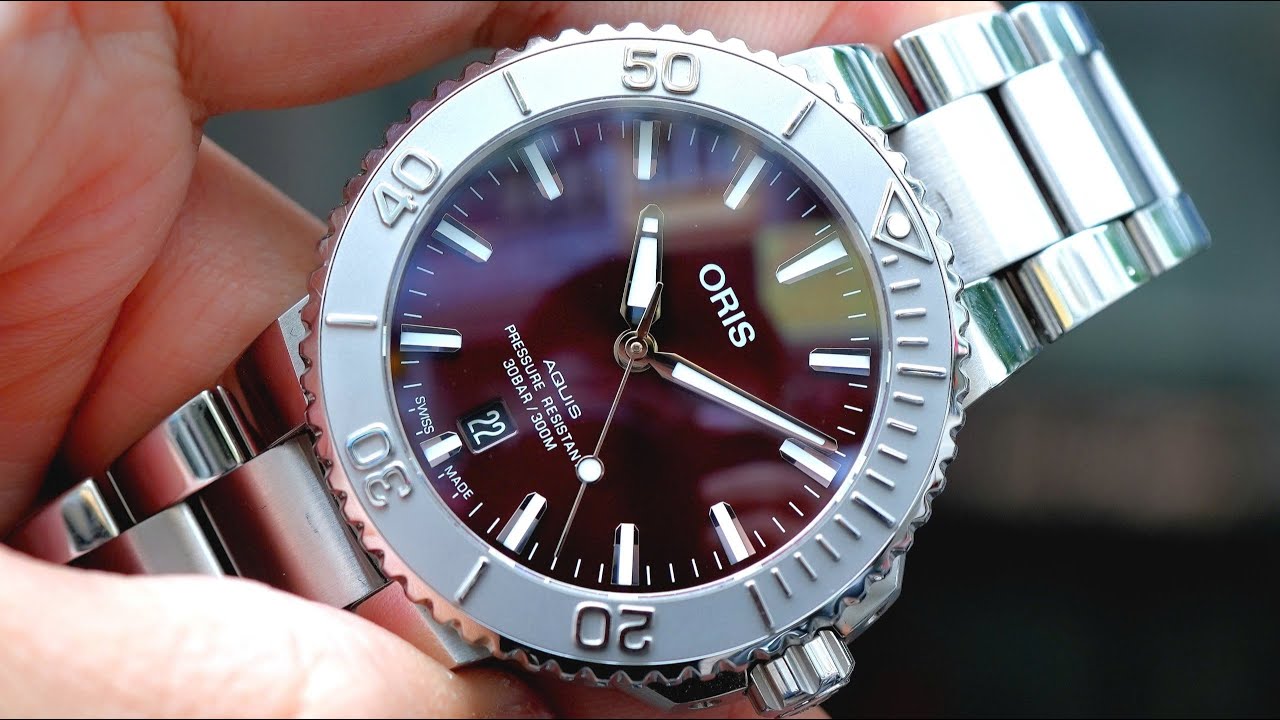 [Rất Đẹp] Oris Aquis Red Cherry 41.5mm 01 733 7766 4158 8 22 05 PEB ...