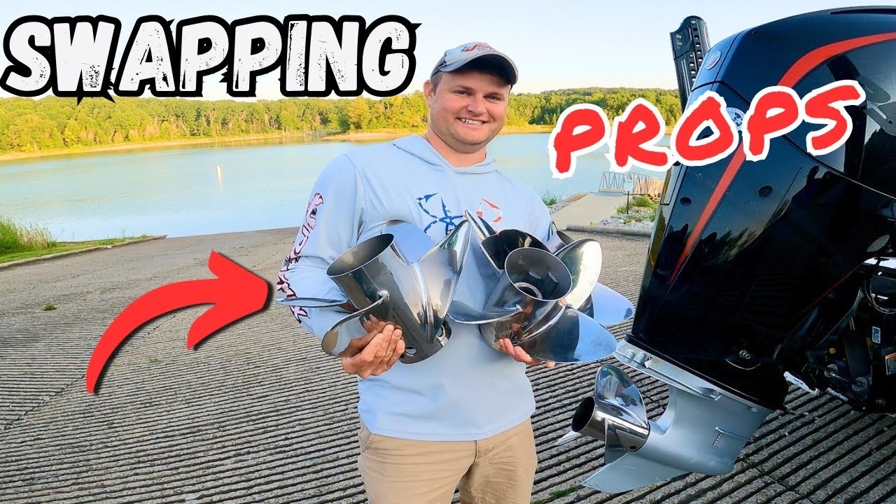 Swapping Props On A Bass Boat! - YouTube