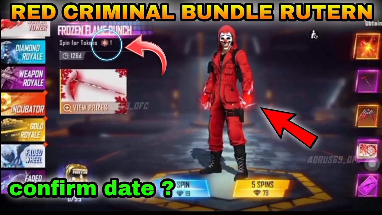 Free Fire Criminal Bundle Return | Red Criminal Return Confirm Date ...