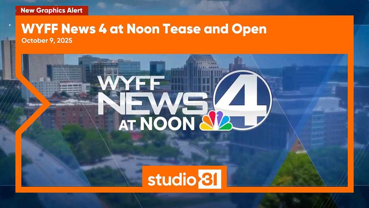 WYFF News 4 at Noon Tease and Open, 10/9/2025 (New Graphics) - YouTube