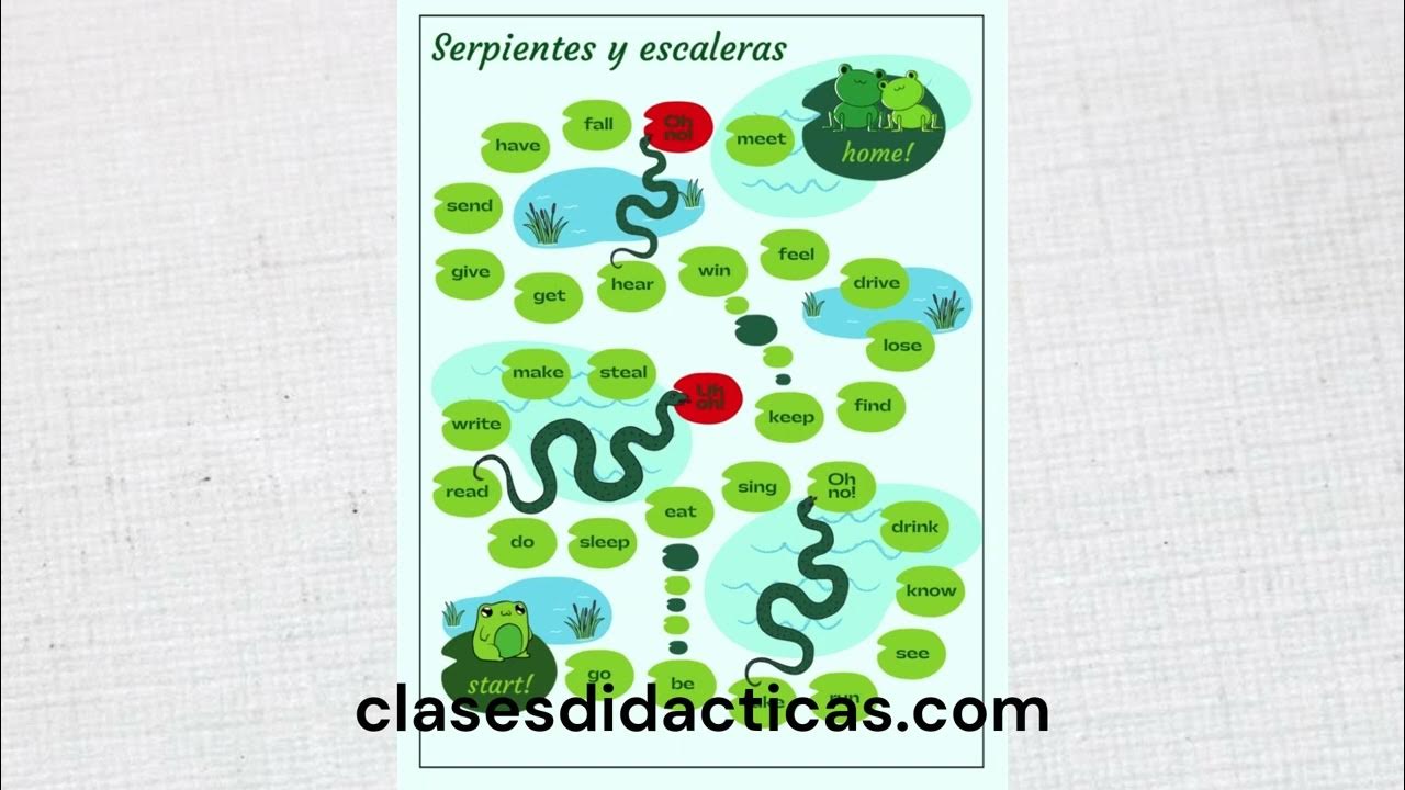 Juego de serpientes y escaleras con verbos básicos - YouTube