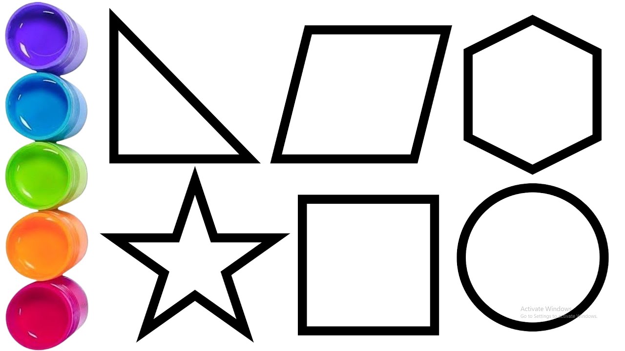 Shapes drawing with colors, 2D Shapes drawing for toddlers, Colors for ...
