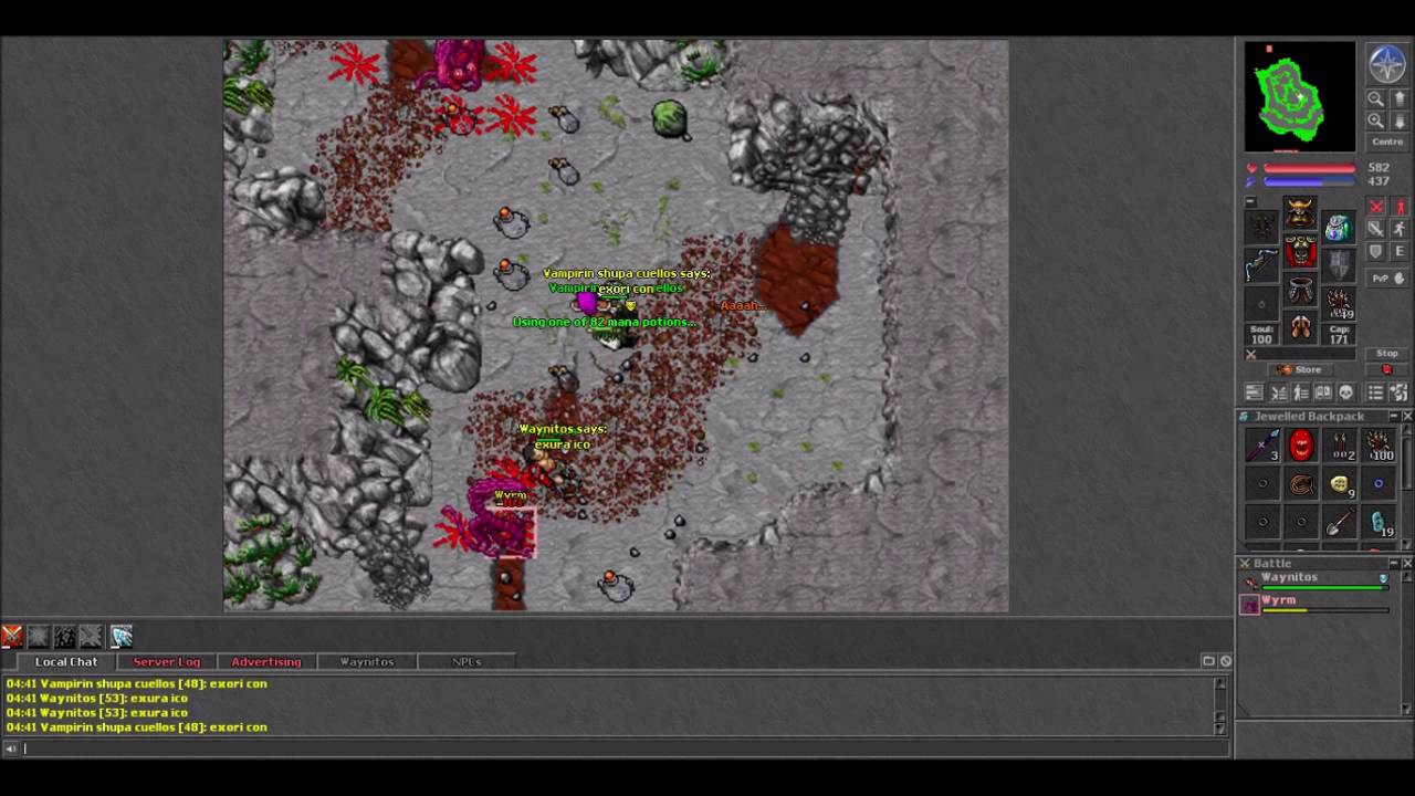 Tibia Solera Hunt - Hunt En Los Wyrms Paladin Lvl 48 Knight Lvl 58 Y El Icicle Bow - YouTube