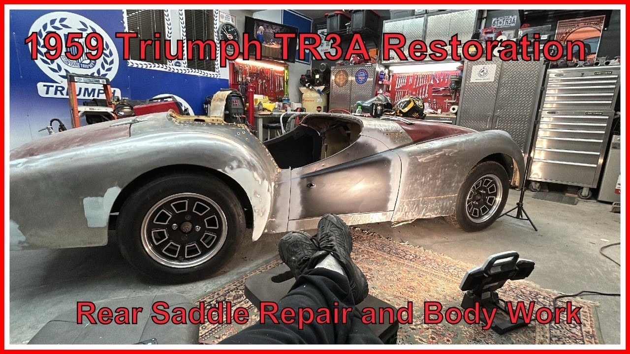 1959 Triumph TR3A Restoration Project, Rear Saddle Repair and Body Work ...