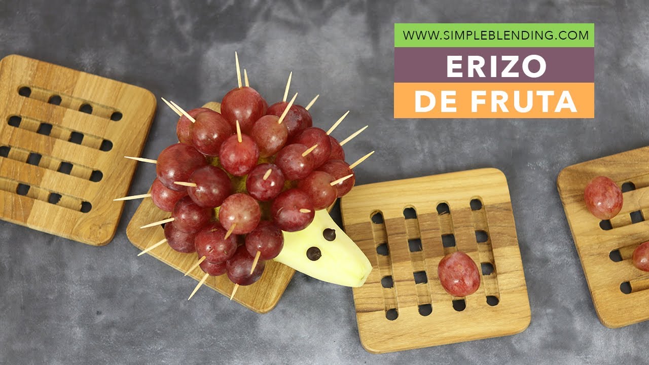 ERIZO DE FRUTA | Cómo hacer un erizo con pera y uvas | Merienda ...