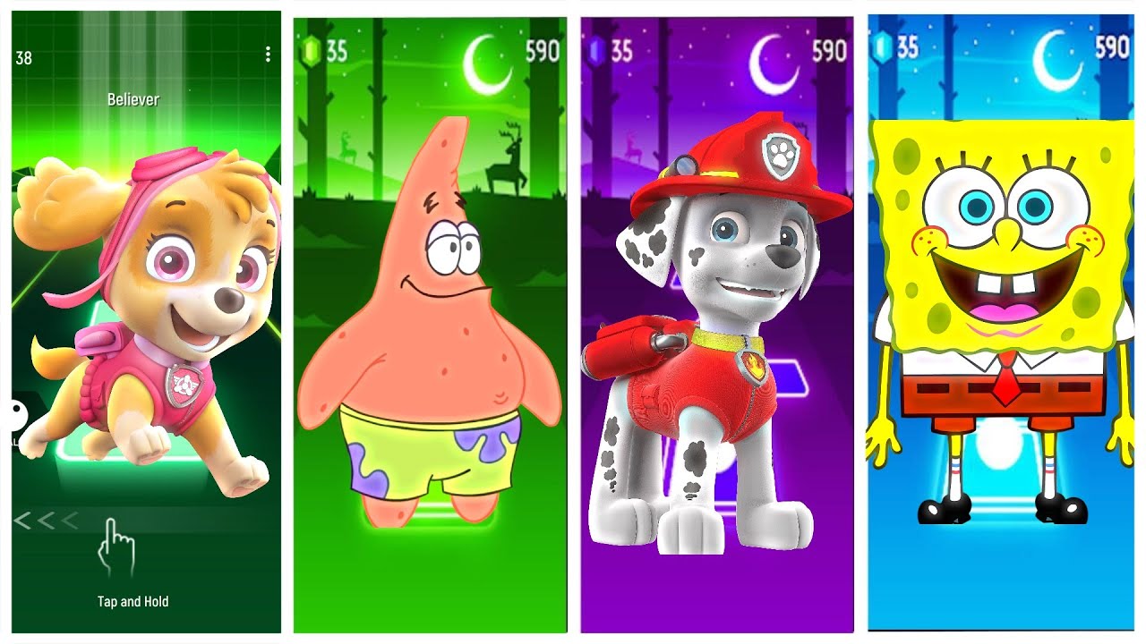 Tiles hop #15 - Poss patrul 🆚 Sponge Bob🆚 Poss patrul 🆚 Sprunki - YouTube
