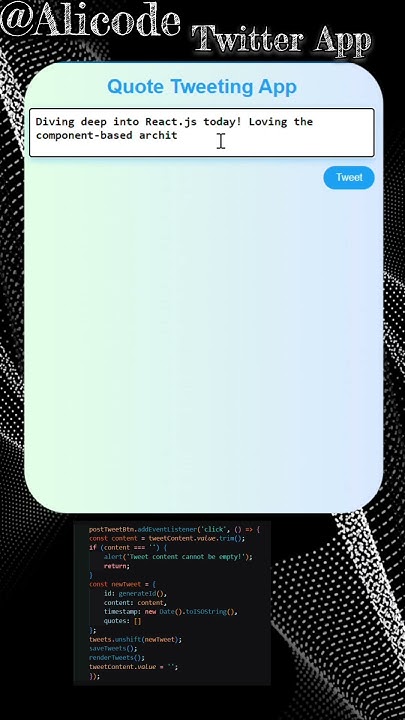 Day 31 New Twitter App Project Using Javascript Coding Javascriptprojects Htmlcssjavascript