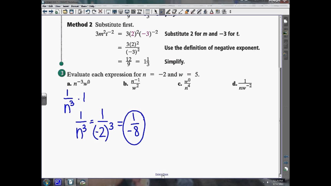 Lesson 8 1 Negative Exponents and Zero Power - YouTube