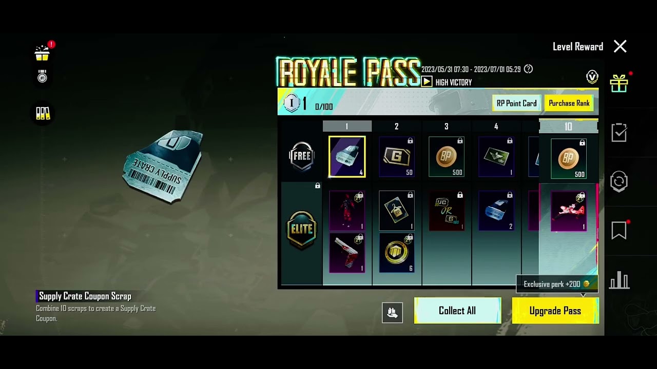 New BGMI royal pass upgrade 1 to 100 Rp - YouTube