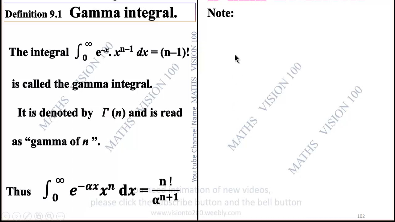Gamma Integral YouTube