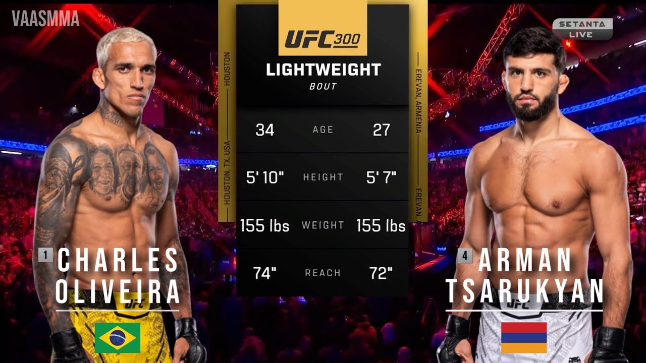 CHARLES OLIVEIRA VS ARMAN TSARUKYAN FULL FIGHT UFC 300 - YouTube