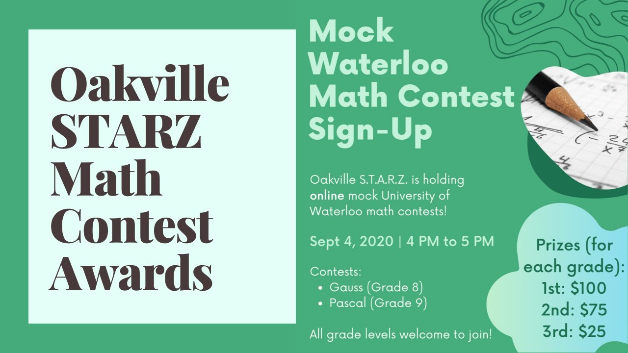 Mock uWaterloo Math Comp Awards -- Oakville STARZ & Elizabeth Wei - YouTube